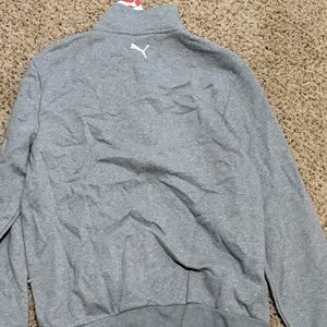 Puma | Jackets & Coats | Mens Grey Puma Fleece Track Jacket | Poshmark